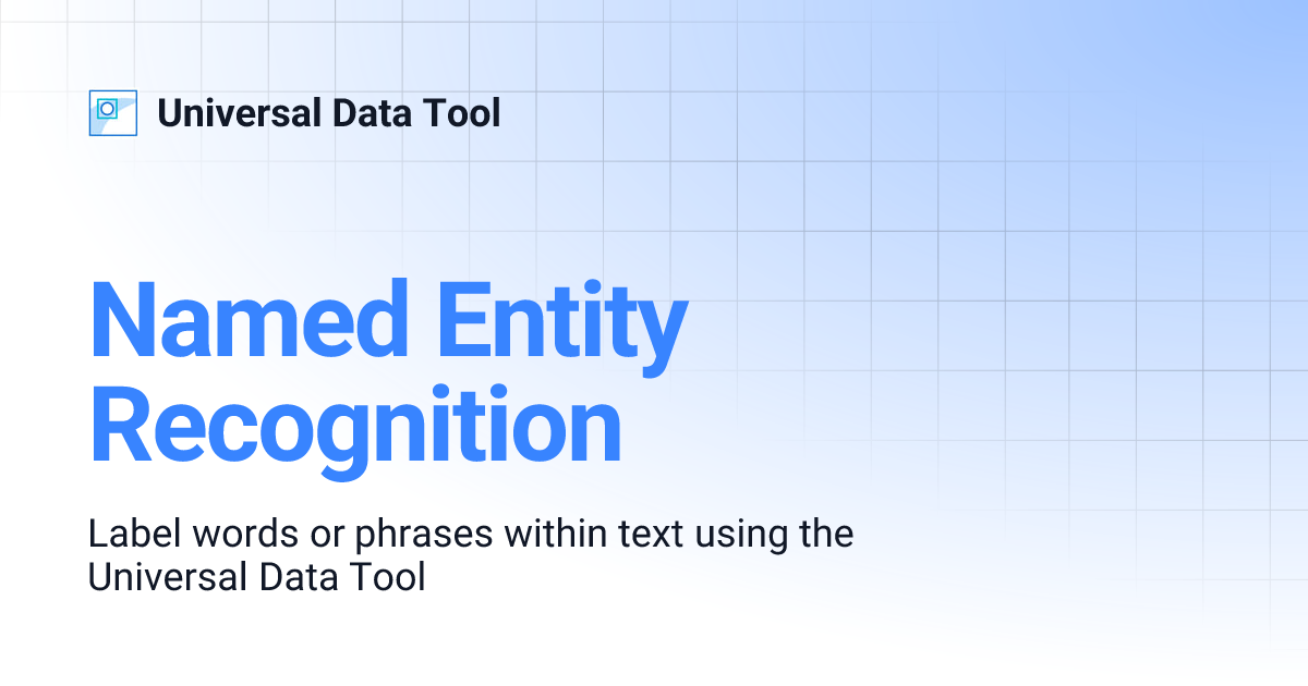 Named Entity Recognition | Universal Data Tool