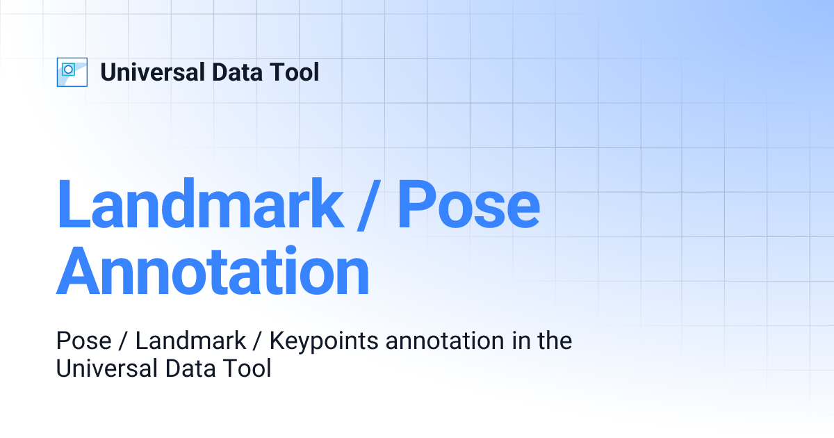 Landmark / Pose Annotation | Universal Data Tool